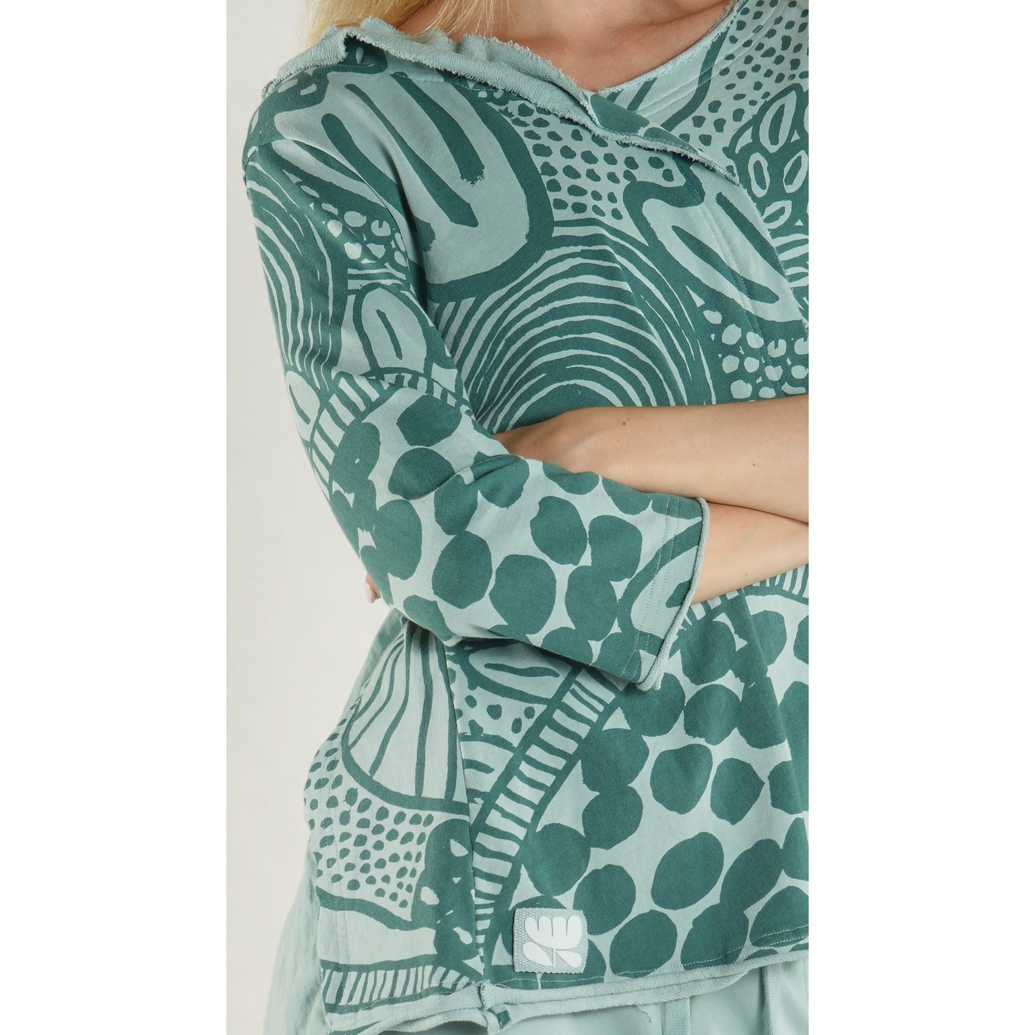Rundholz BL a-line, french terry T-shirt with print Size XS Color grass ...